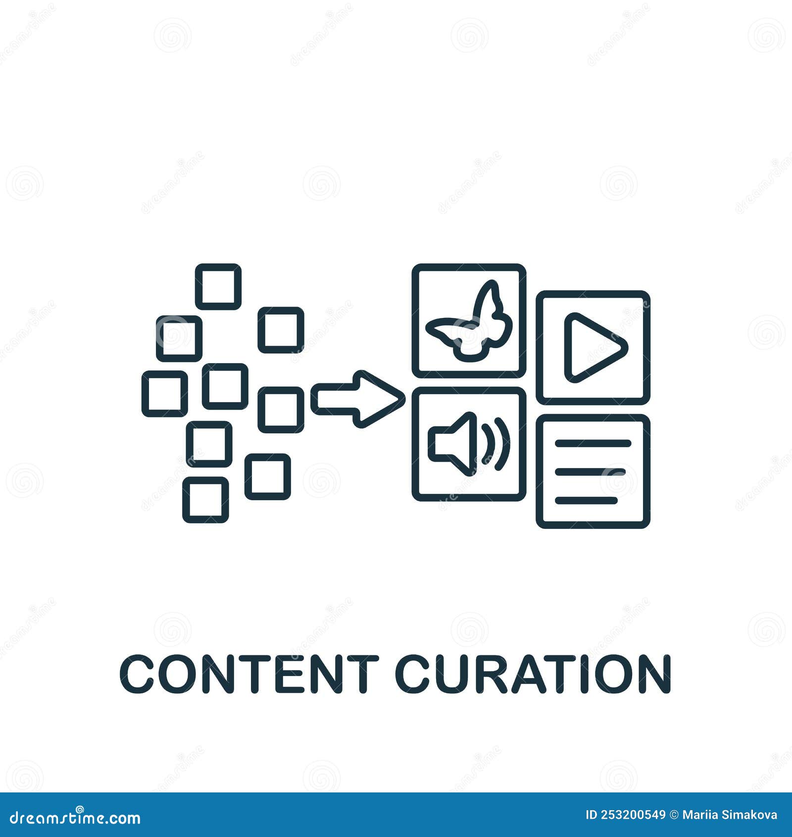 Content Curation Icon. Monochrome Simple Community Icon for Templates ...