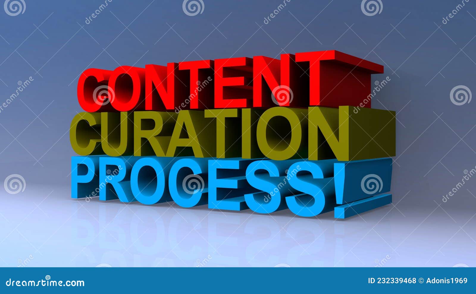 Content Curation Process on Blue Stock Illustration - Illustration of ...