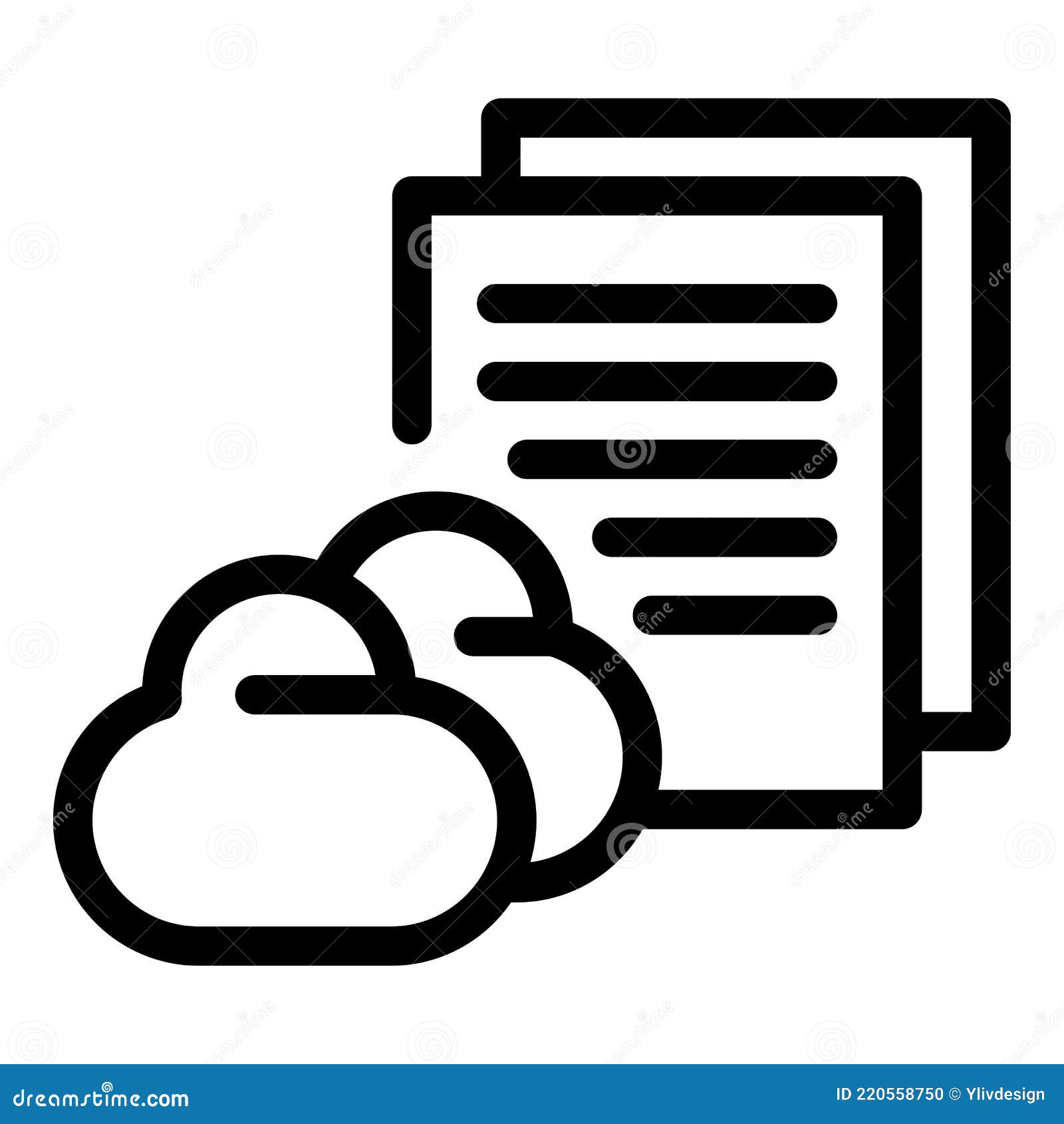 Content Data Cloud Icon, Outline Style Stock Vector - Illustration of ...
