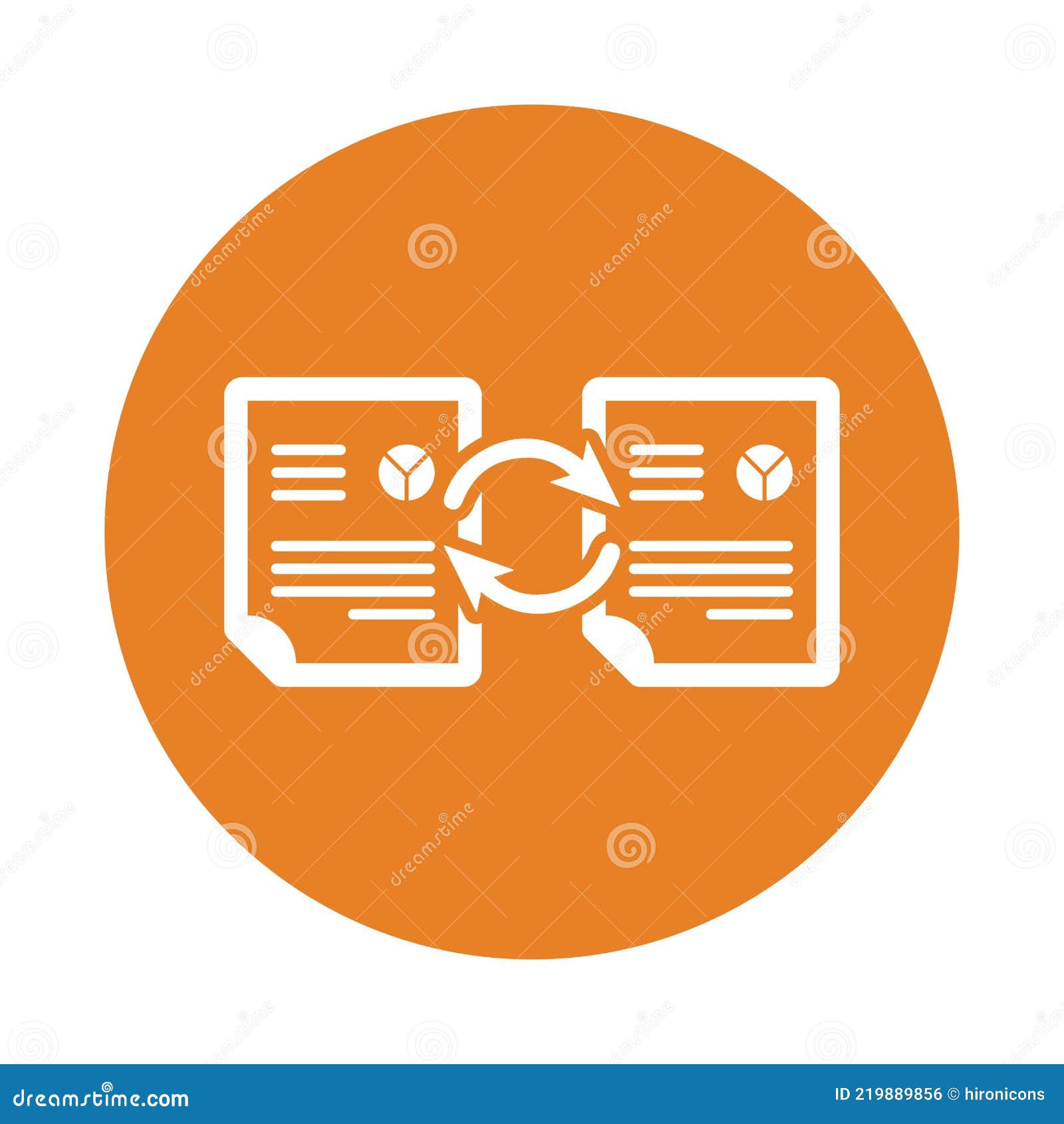 Content, Data Sharing Icon. Rounded Orange Color Design Stock Vector ...