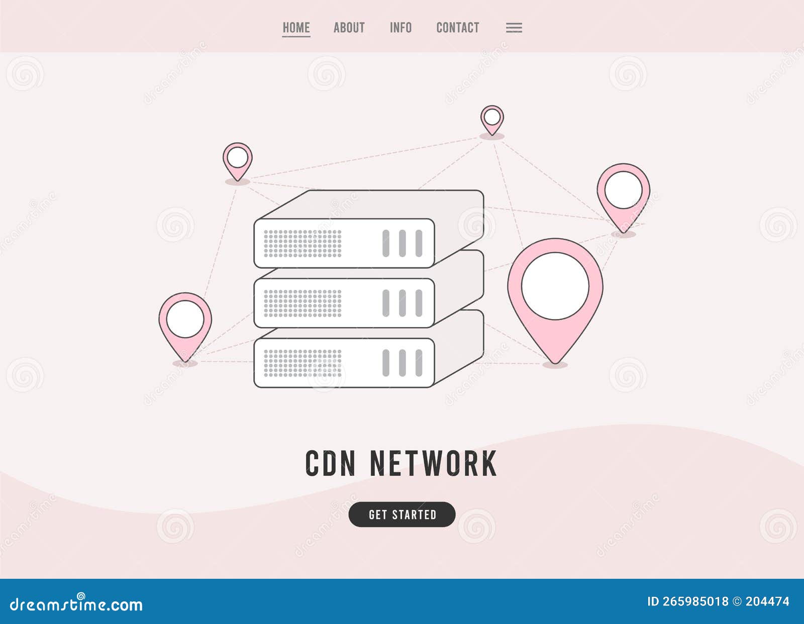 Content Delivery Network - CDN Concept. Geographically Distributed Data ...