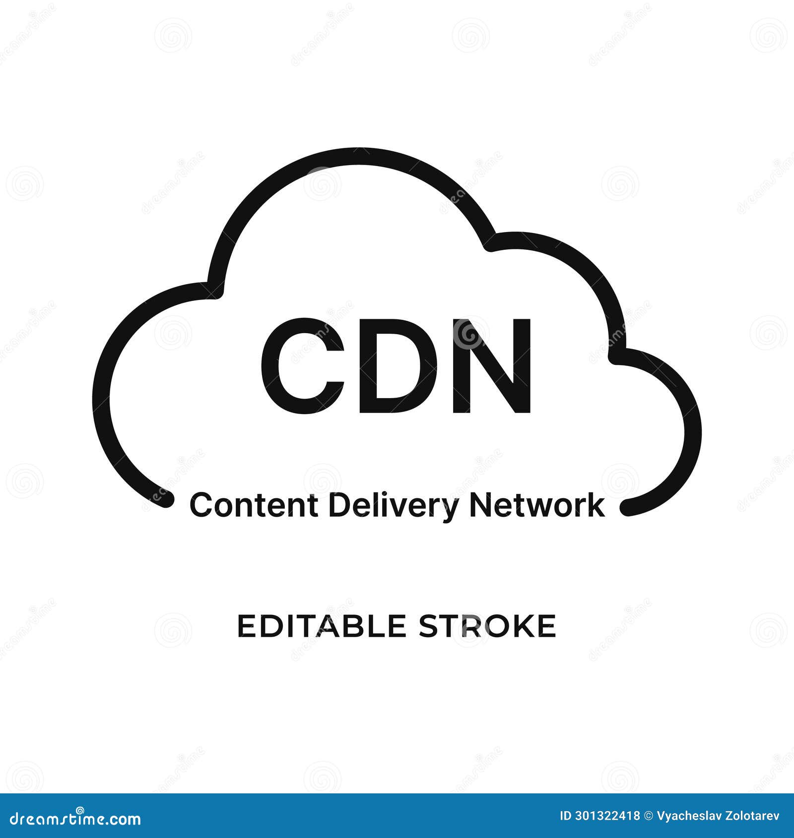 Content Delivery Network Cloud Icon. Stock Vector - Illustration of ...