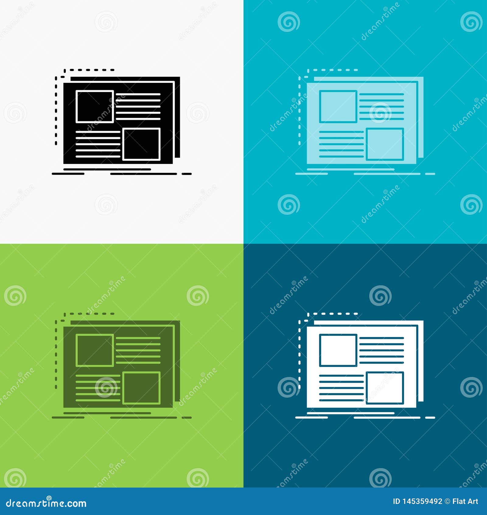 Content, Design, Frame, Page, Text Icon Over Various Background. Glyph ...