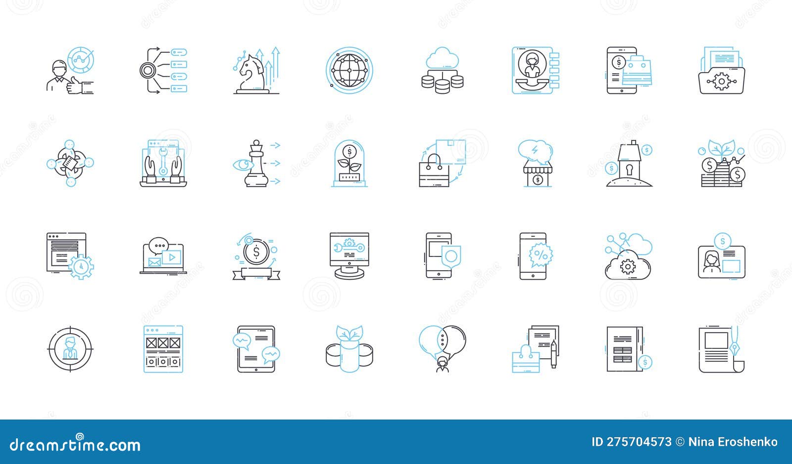 Content Design Linear Icons Set. Clarity, Consistency, Engagement ...