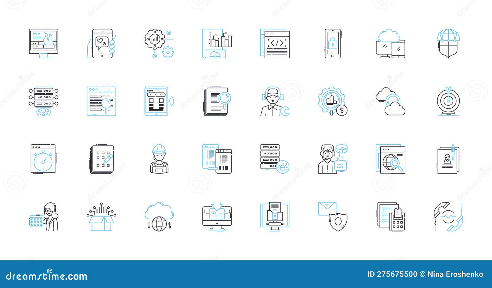 Content Design Linear Icons Set. Clarity, User-friendly, Visuals ...