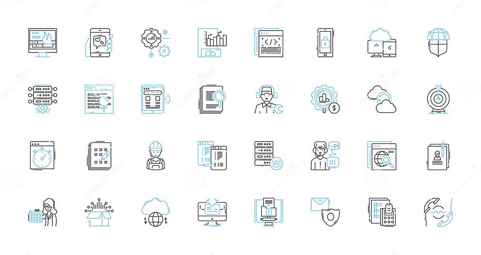 Content Design Linear Icons Set. Clarity, User-friendly, Visuals ...