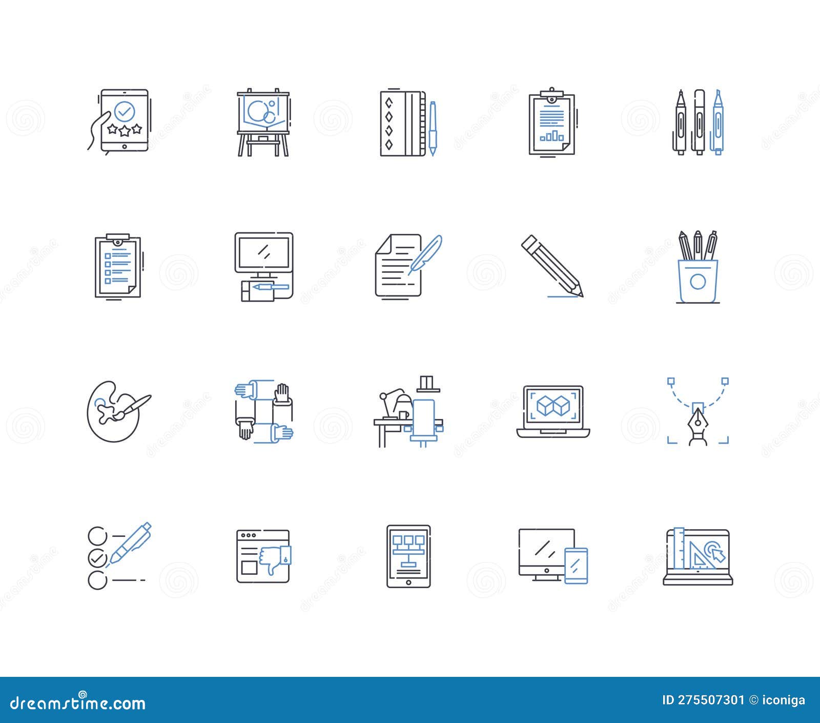 Content Editing Line Icons Collection Revision Rewriting Refining