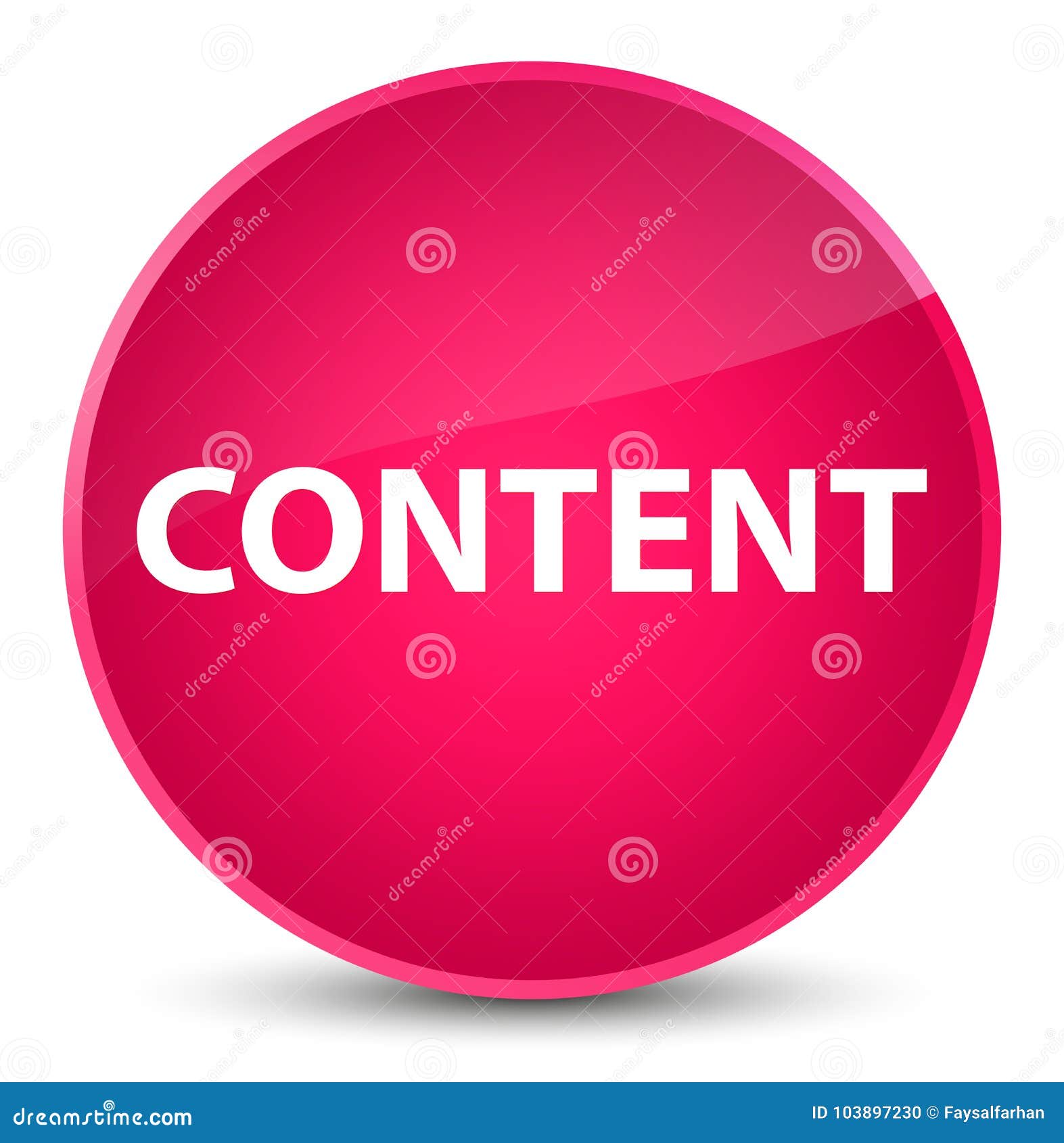 Content Elegant Pink Round Button Stock Illustration - Illustration of ...