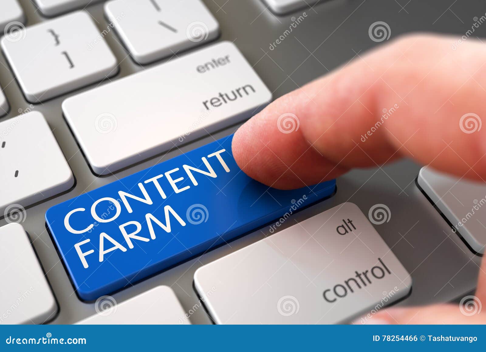 Content Farm - Keyboard Key Concept. 3D. Stock Photo - Image of search ...