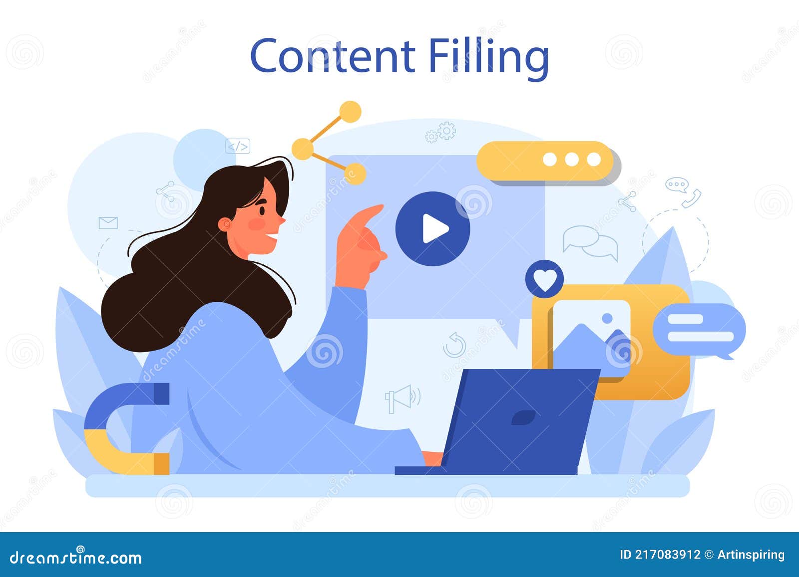 Content Filling Concept. Making Responsive and Viral Content Stock ...