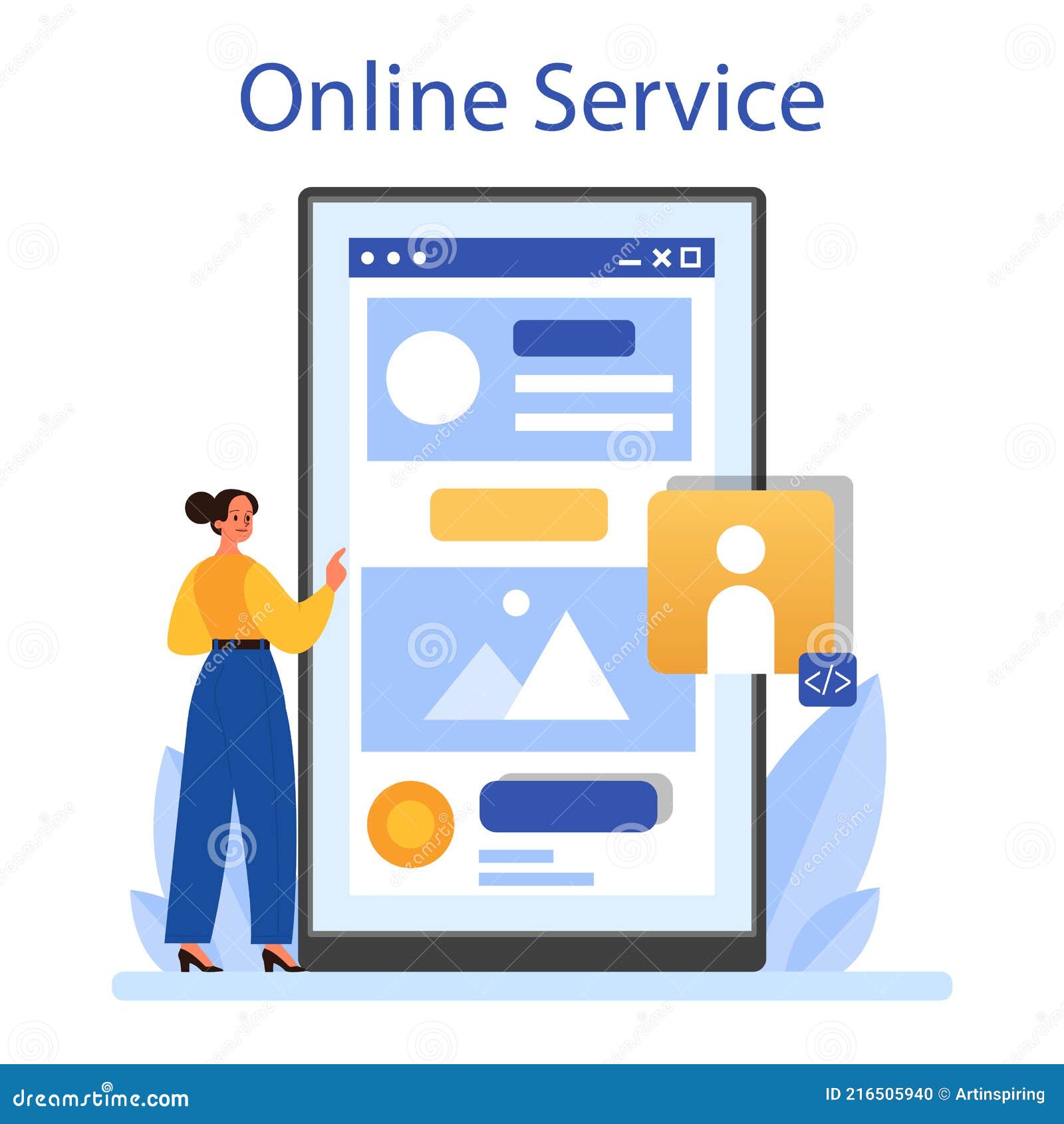 Content Filling Online Service or Platform. Making Responsive Stock ...