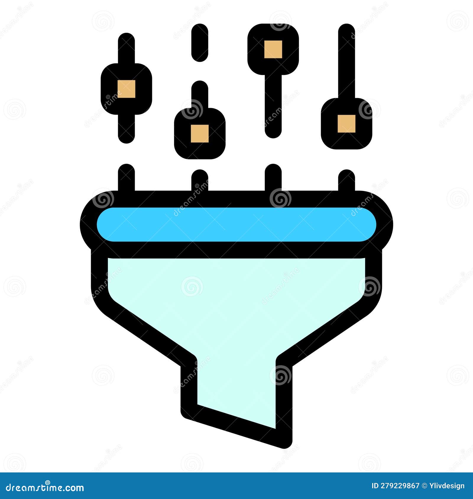 Content Funnel Icon Vector Flat Stock Illustration - Illustration of ...
