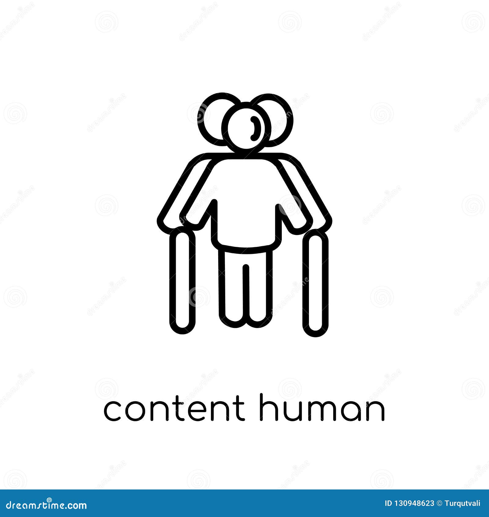 Content Human Icon. Trendy Modern Flat Linear Vector Content Hum Stock ...