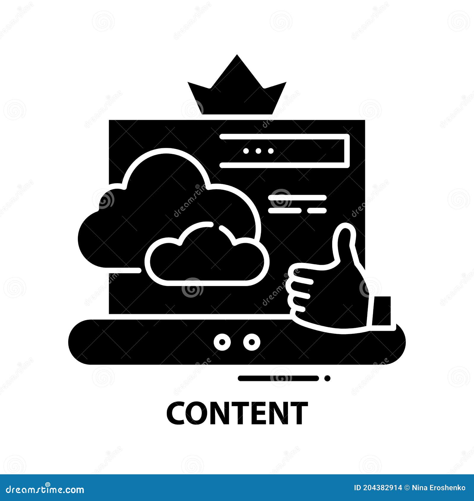 Content Icon, Black Vector Sign with Editable Strokes, Concept ...