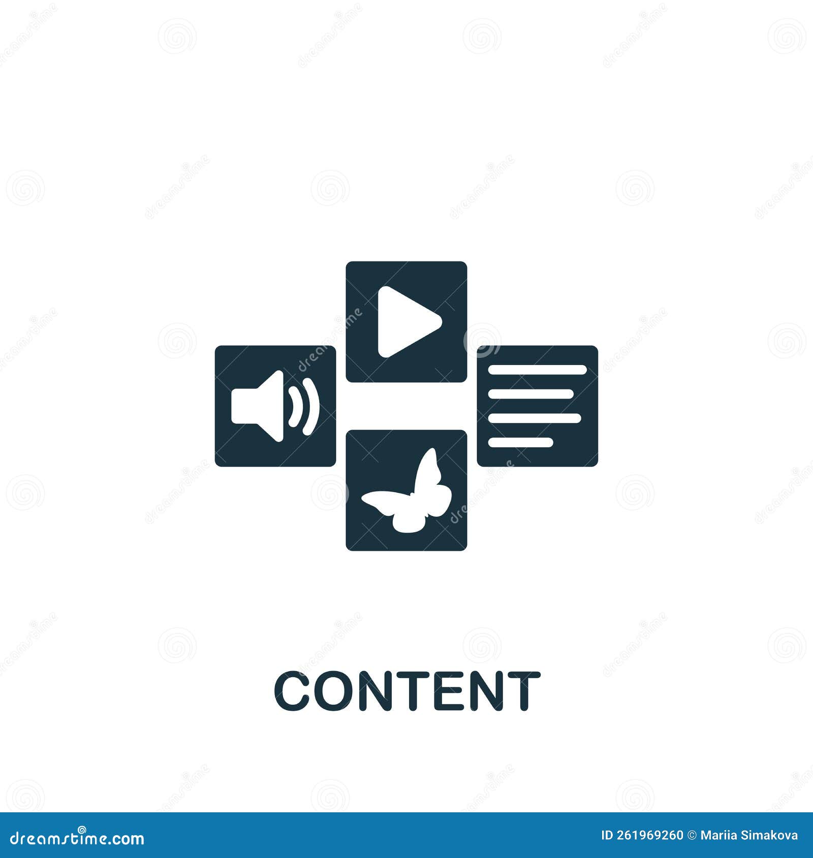 Content Icon. Monochrome Simple Project Planning Icon for Templates ...