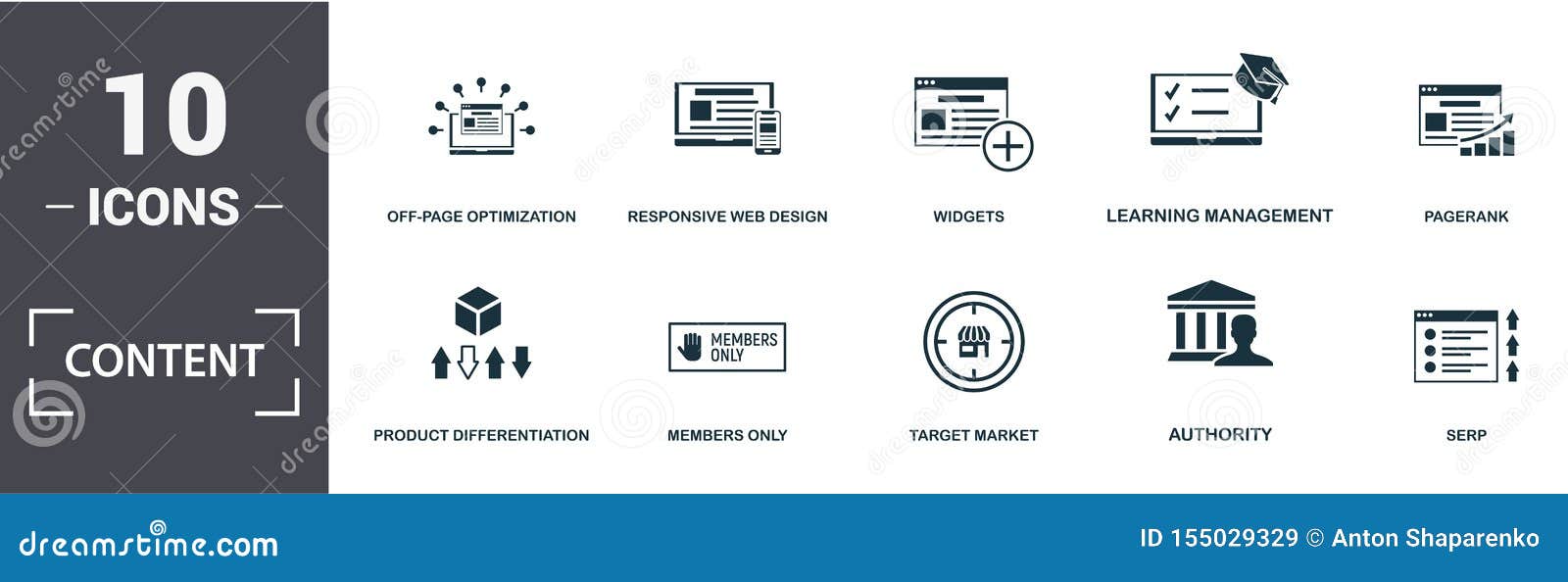 Product Differentiation Chart With Icons And Keywords Vector ...