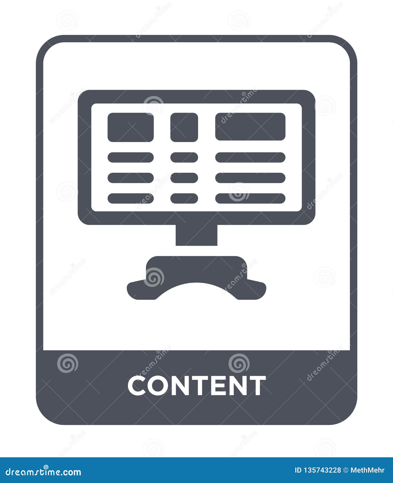 Content Icon in Trendy Design Style. Content Icon Isolated on White ...