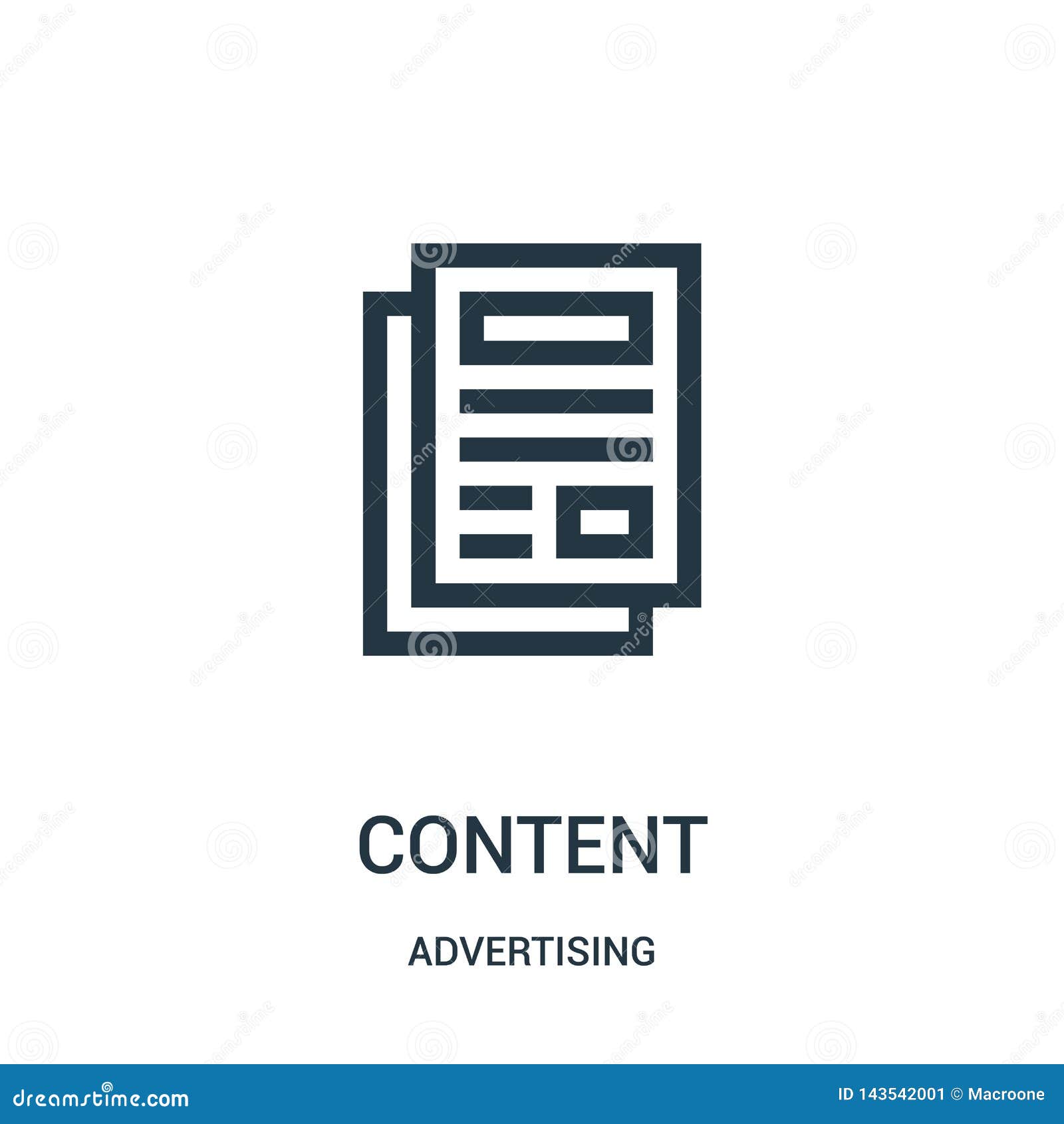 Content Icon Vector from Advertising Collection. Thin Line Content ...