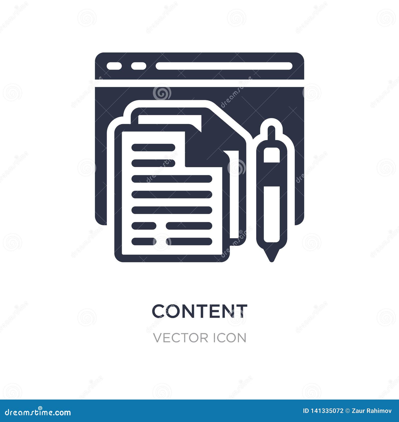 Content Icon on White Background. Simple Element Illustration from ...