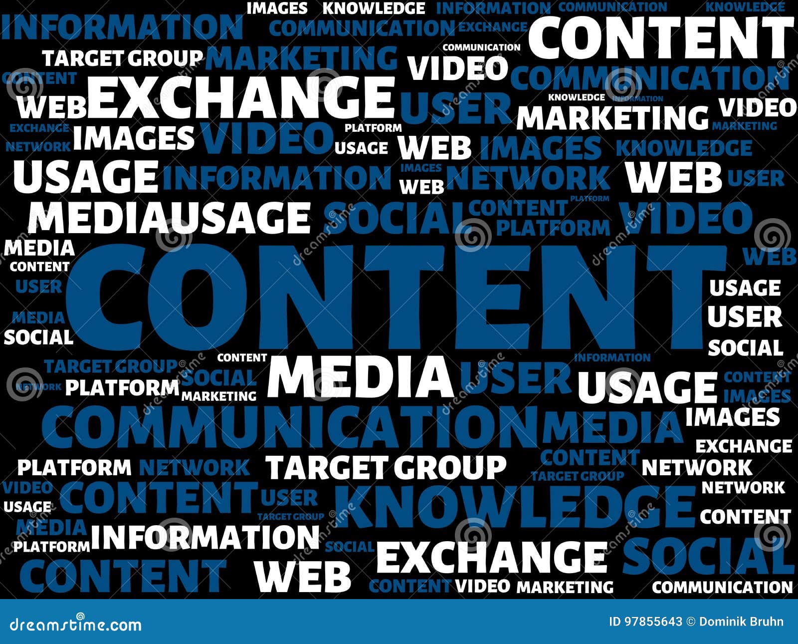 CONTENT - Image with Words Associated with the Topic SOCIAL MEDIA, Word ...