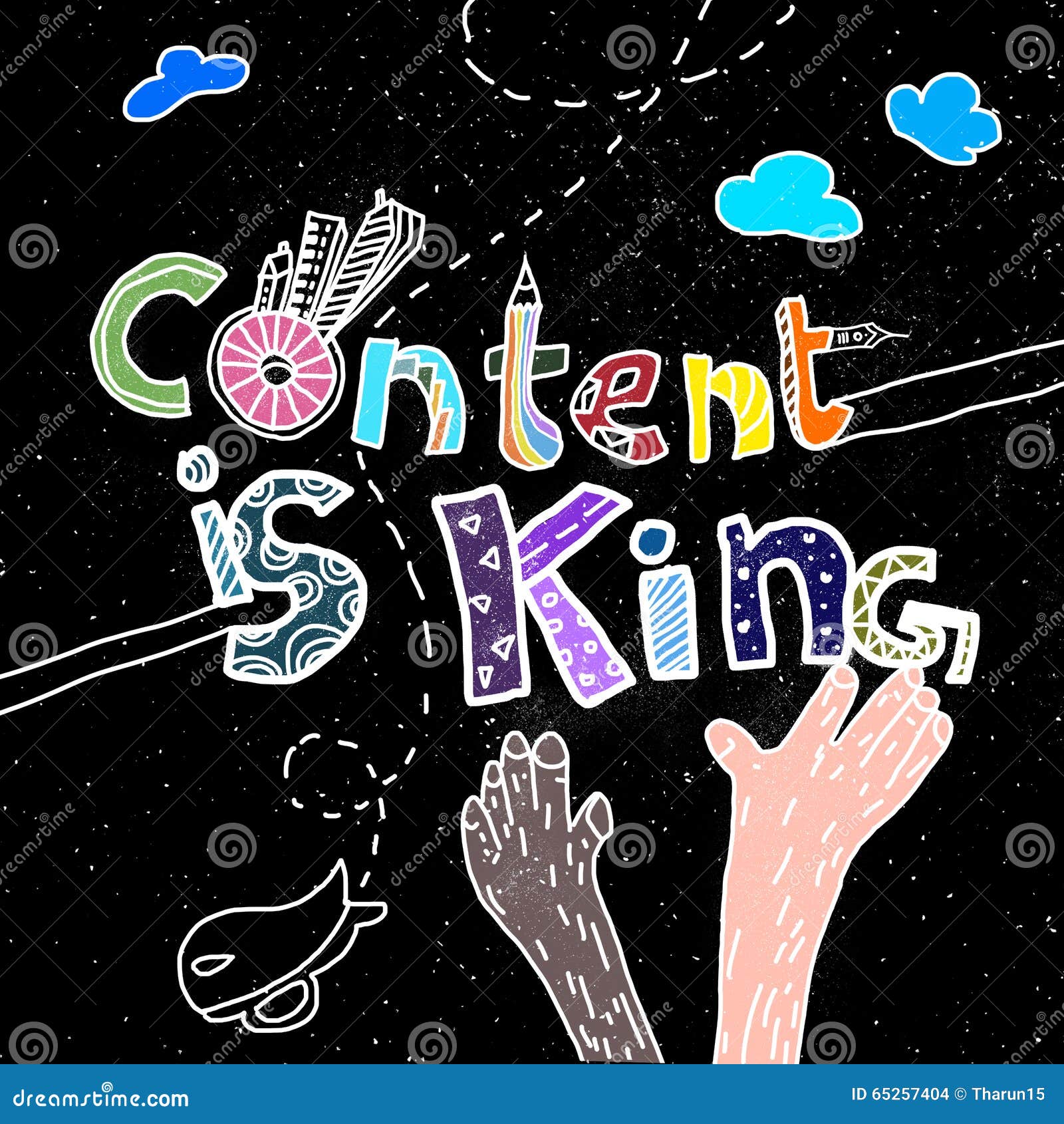 Content Is King. Business Team With Big Word Content Concept Of Content ...
