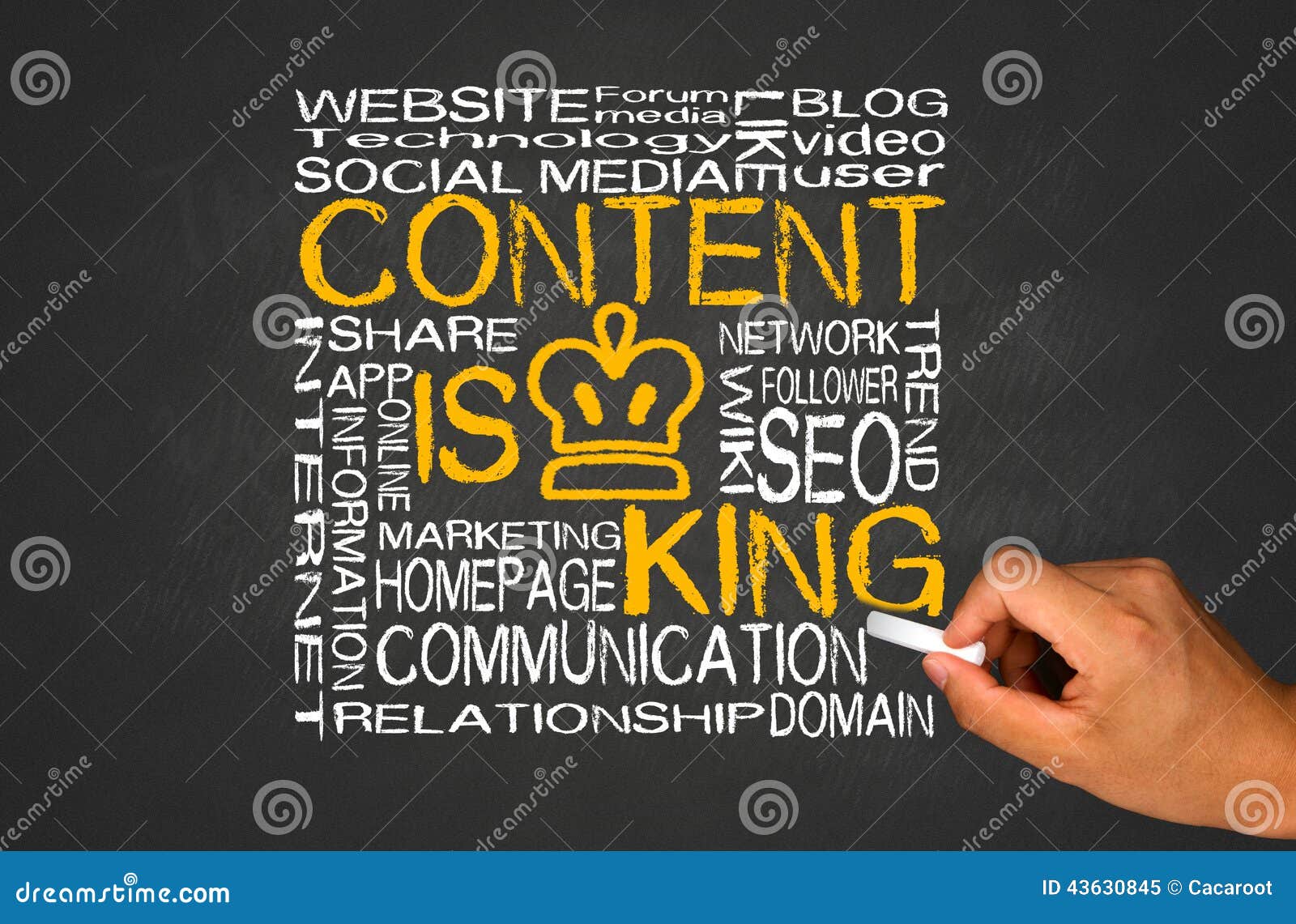 Content is king stock image. Image of network, media - 43630845