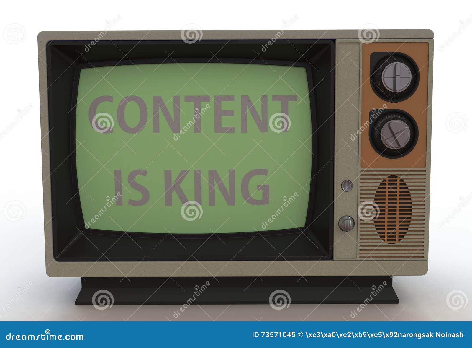 CONTENT is KING, Message on Vintage TV Stock Illustration ...