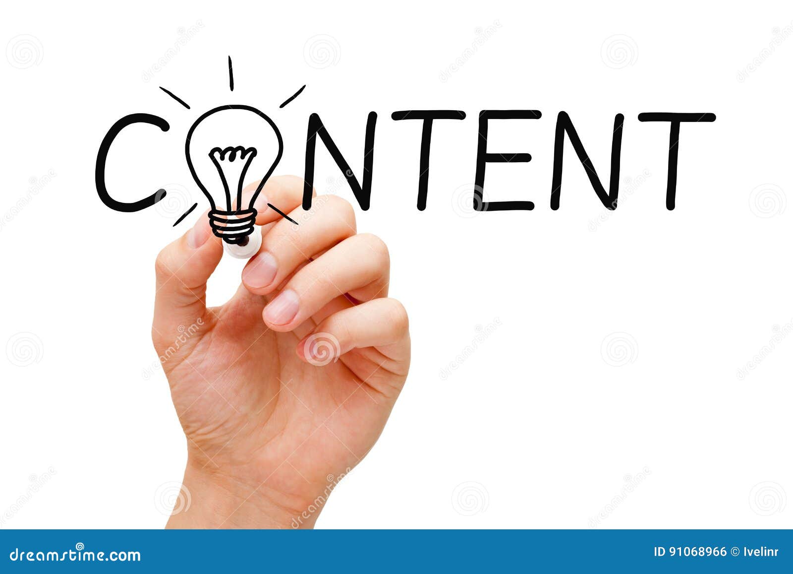 Content Light Bulb Concept stock photo. Image of online - 91068966