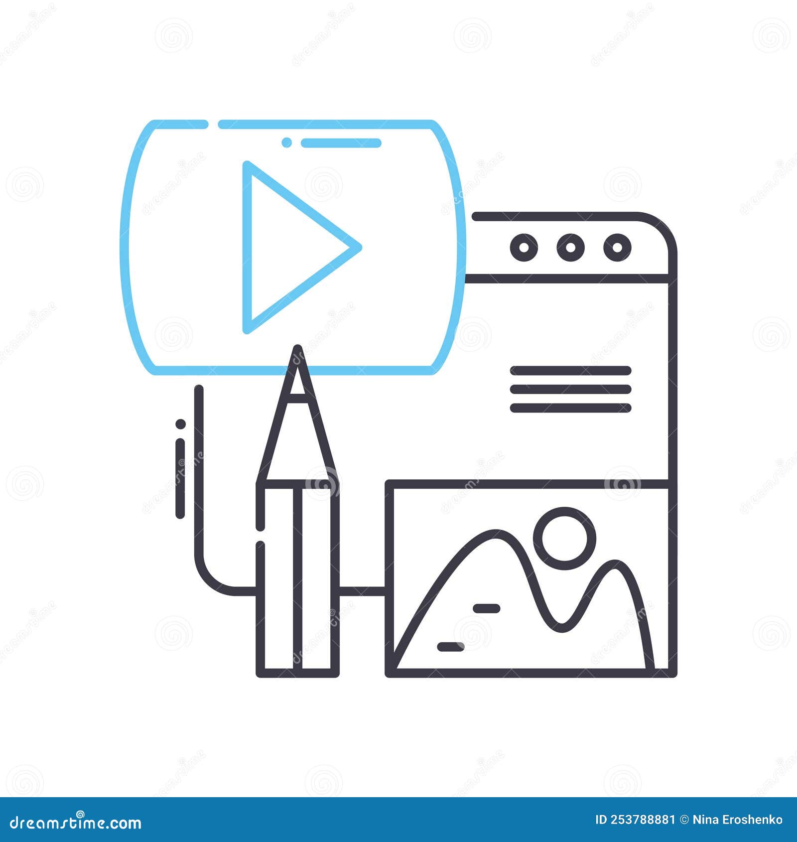 Content Line Icon, Outline Symbol, Vector Illustration, Concept Sign ...