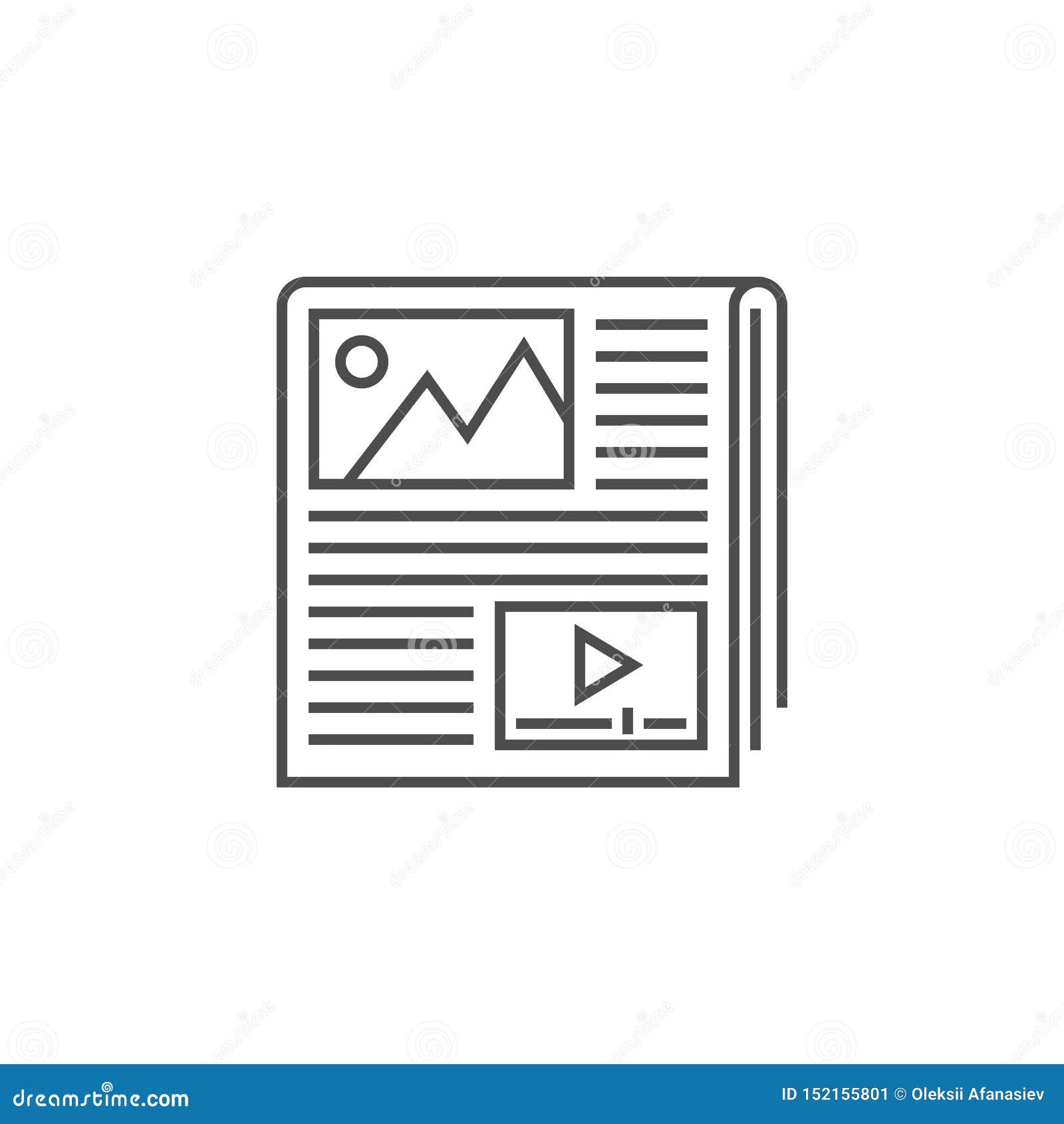 Content Line Icon stock vector. Illustration of blogging - 152155801