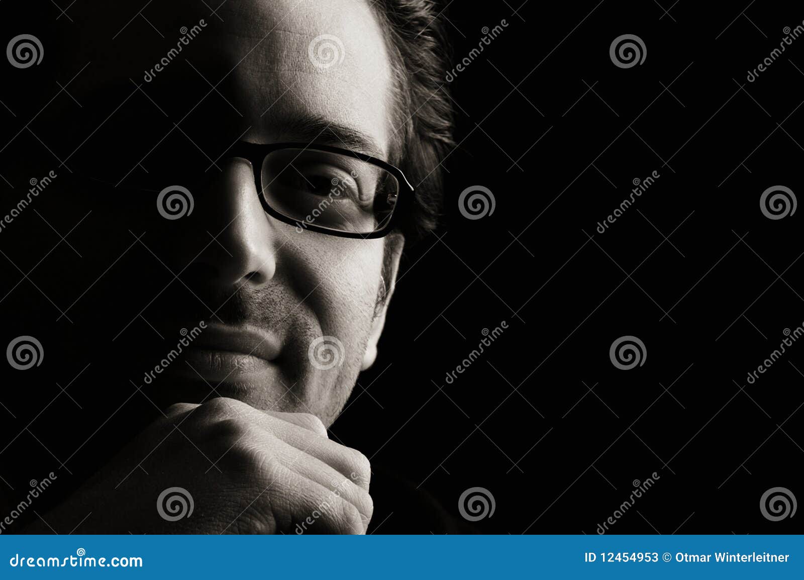 Content man stock image. Image of mature, specs, handsome - 12454953
