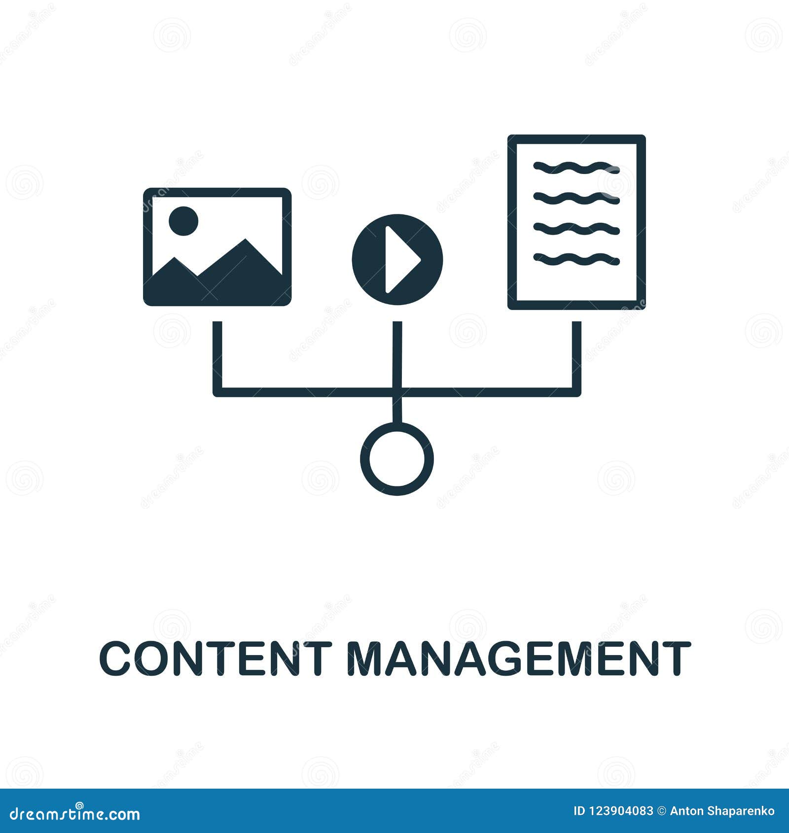 Content Management Icon. Monochrome Style Icon Design from Project ...