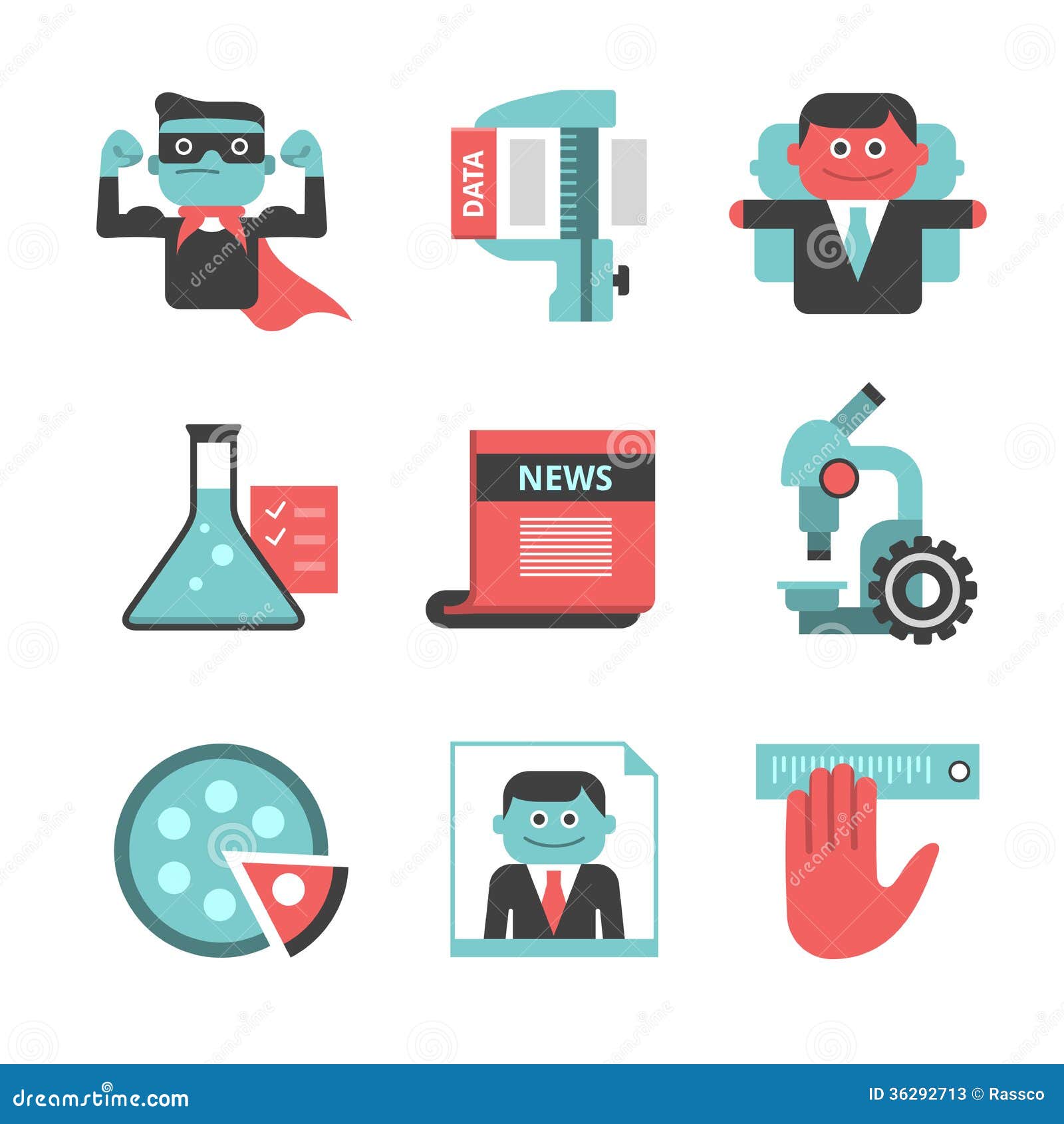 Content Management Flat Icons Set. Part 2 Stock Vector - Illustration ...