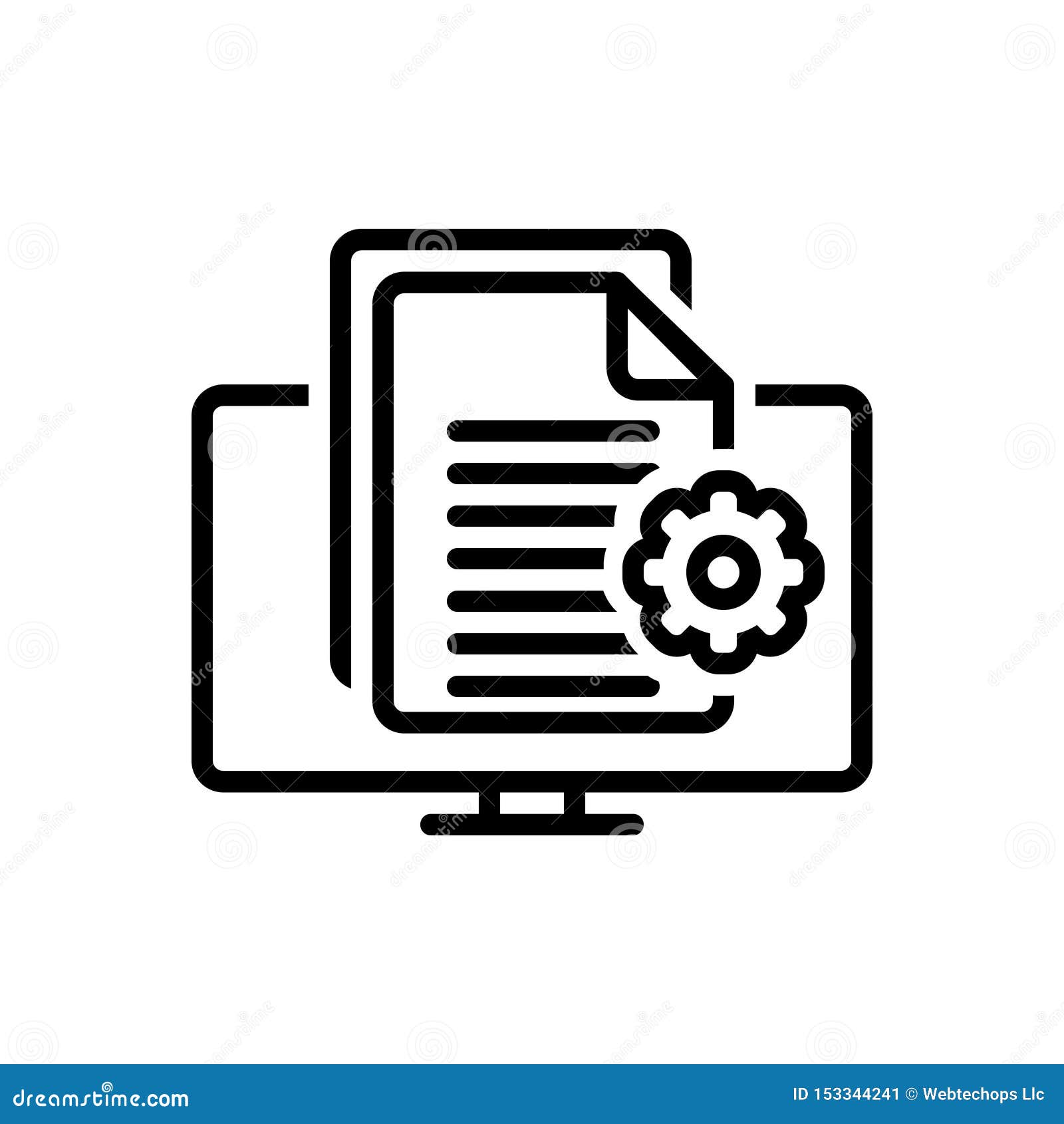 Black Line Icon for Content Management, Content and Executive Stock ...