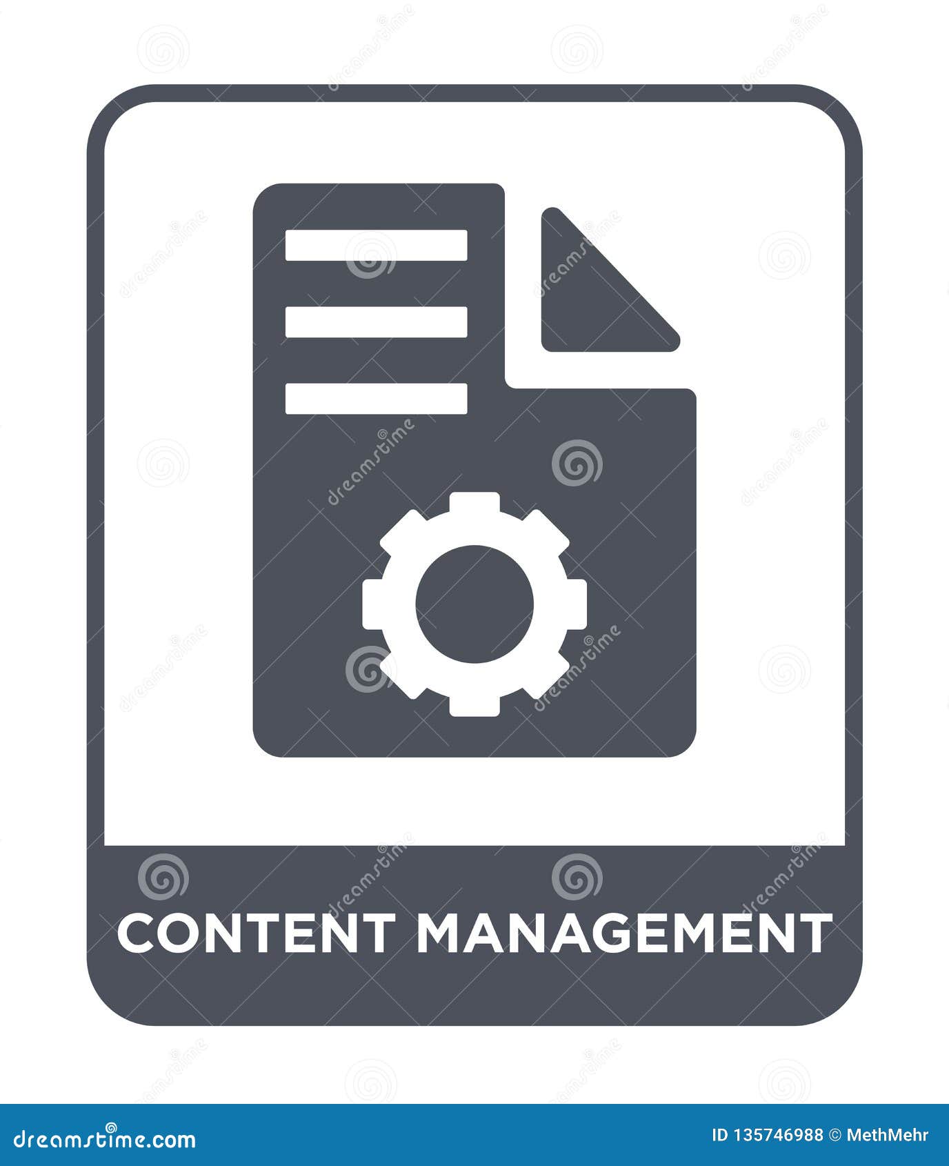 Content Management Icon in Trendy Design Style. Content Management Icon ...