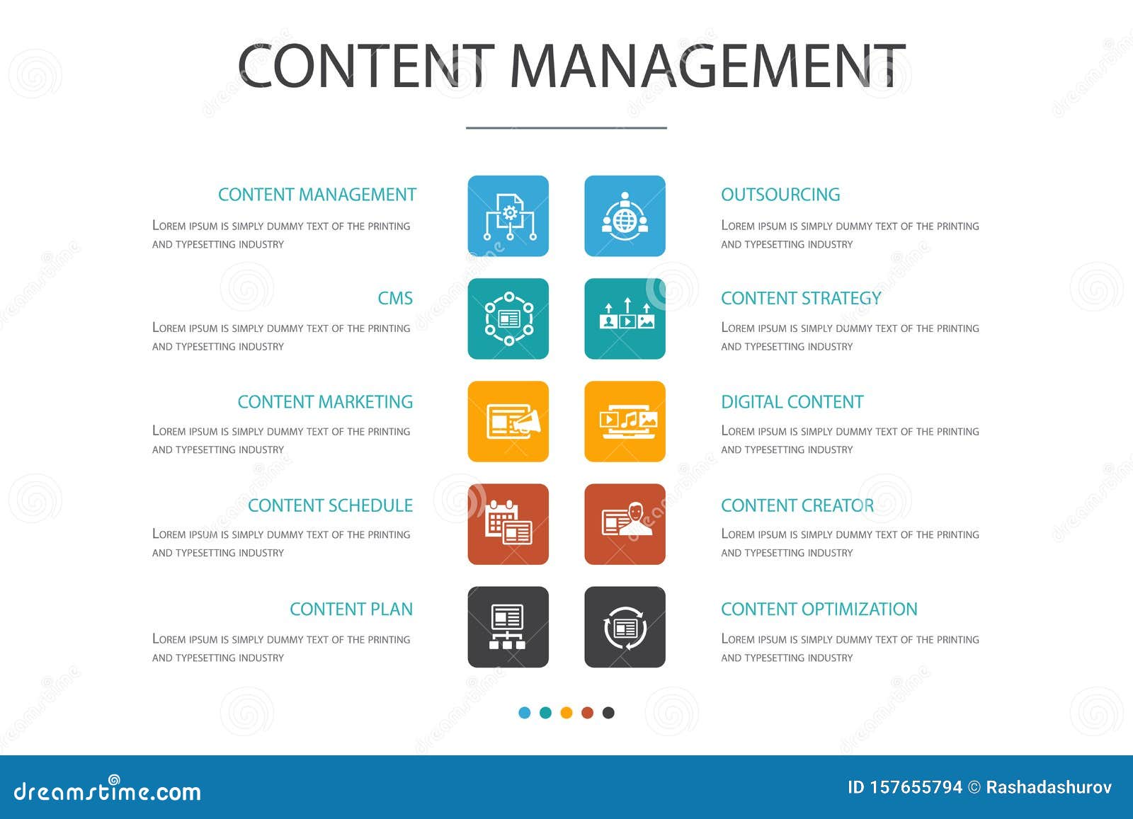 Content Management Infographic 10 Option Stock Vector - Illustration of ...