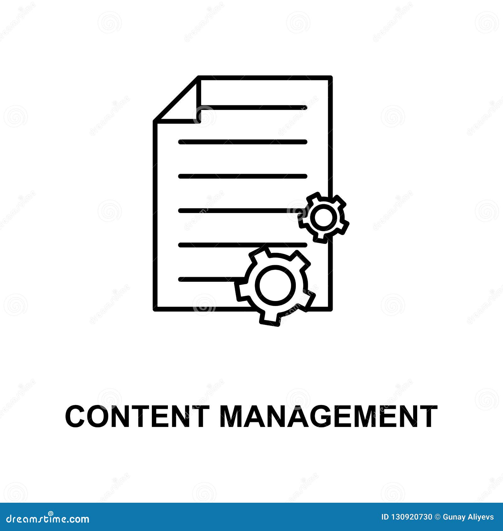Content Management Line Icon Stock Illustration - Illustration of ...