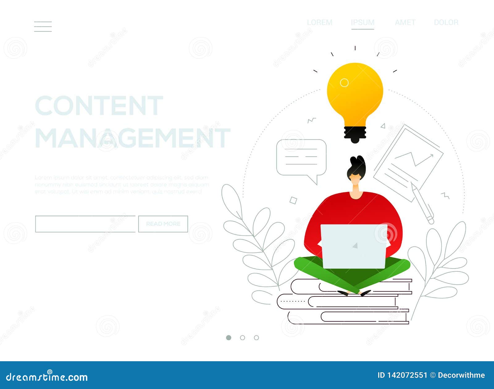 Content Management - Modern Flat Design Style Colorful Web Banner Stock ...