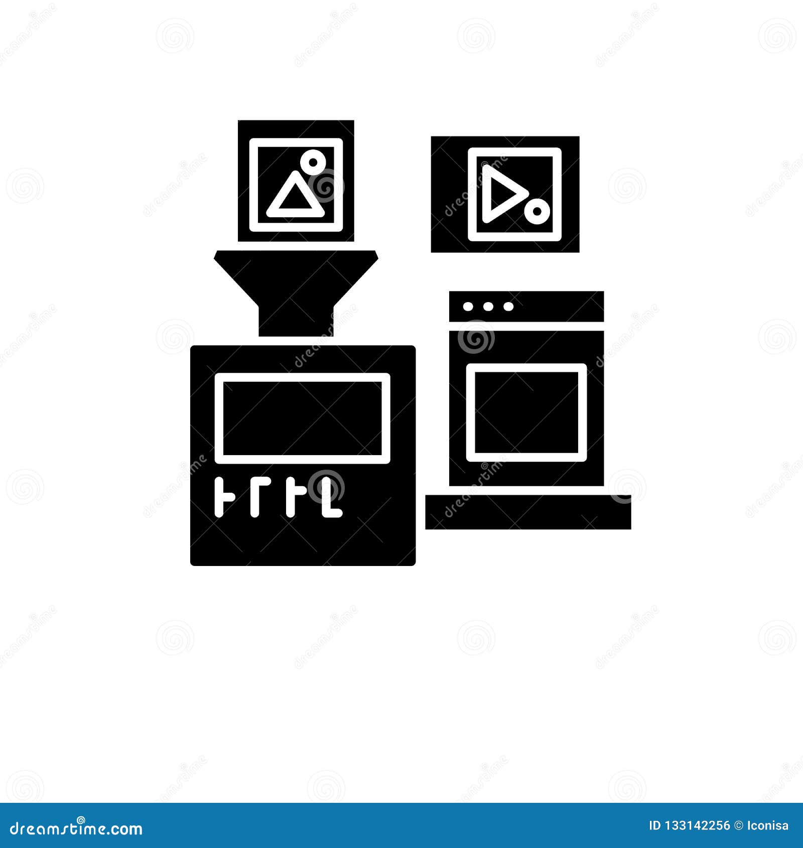 Content Management System Black Icon, Vector Sign on Isolated ...