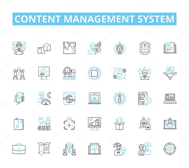 Content Management System Linear Icons Set. Database, Interface ...