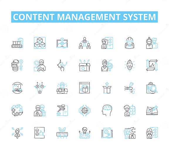 Content Management System Linear Icons Set. Database, Interface ...
