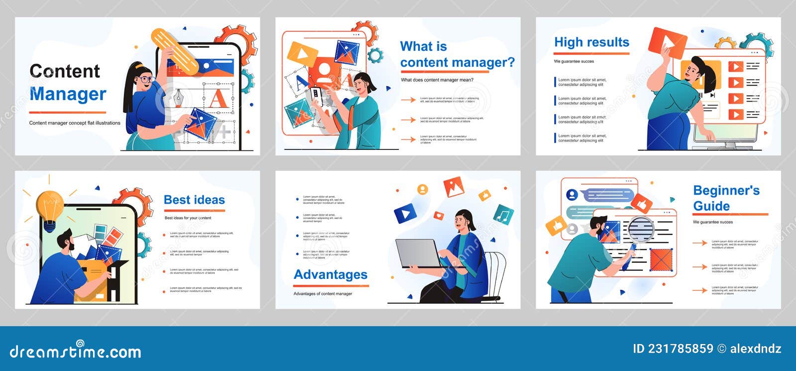 Content Manager Concept for Presentation Slide Template Stock Vector ...