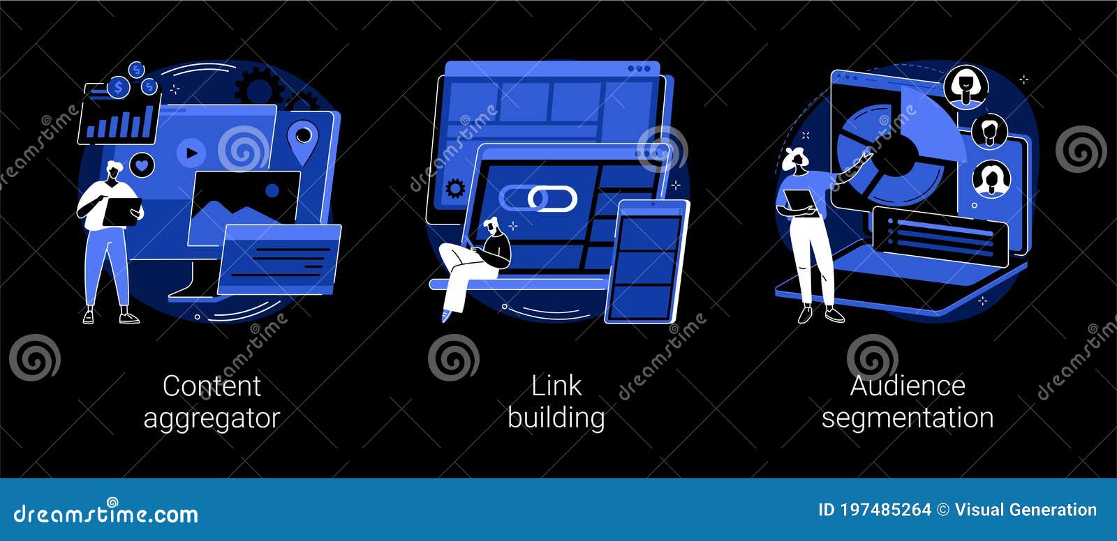 Content Marketing Abstract Concept Vector Illustrations. Stock Vector ...