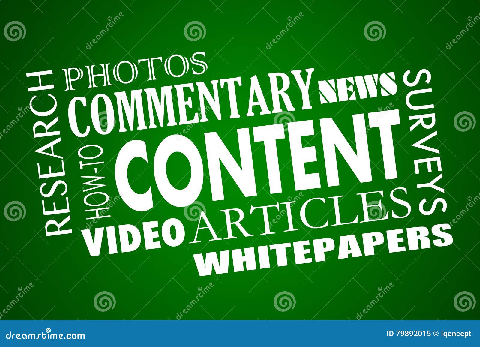 Content Marketing Articles Video Whitepapers Word Collage Stock ...