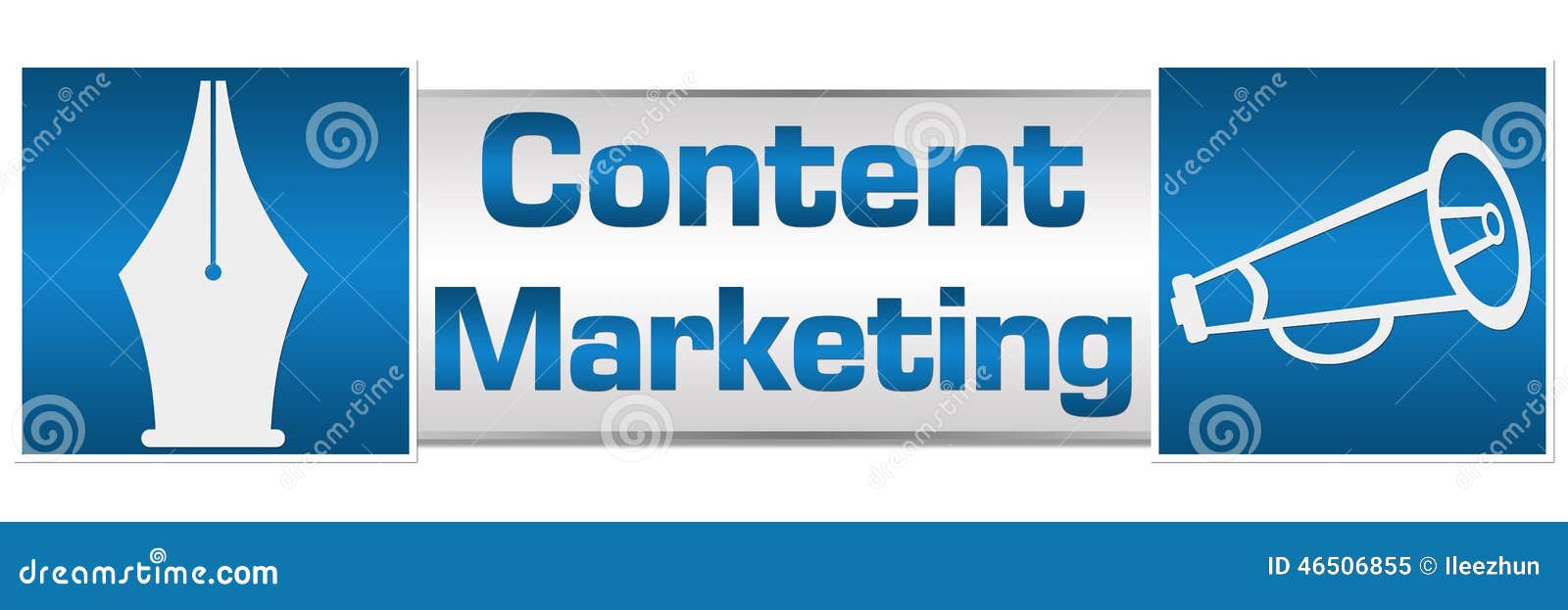 Content Marketing Blue Squares Stock Illustration - Illustration of ...