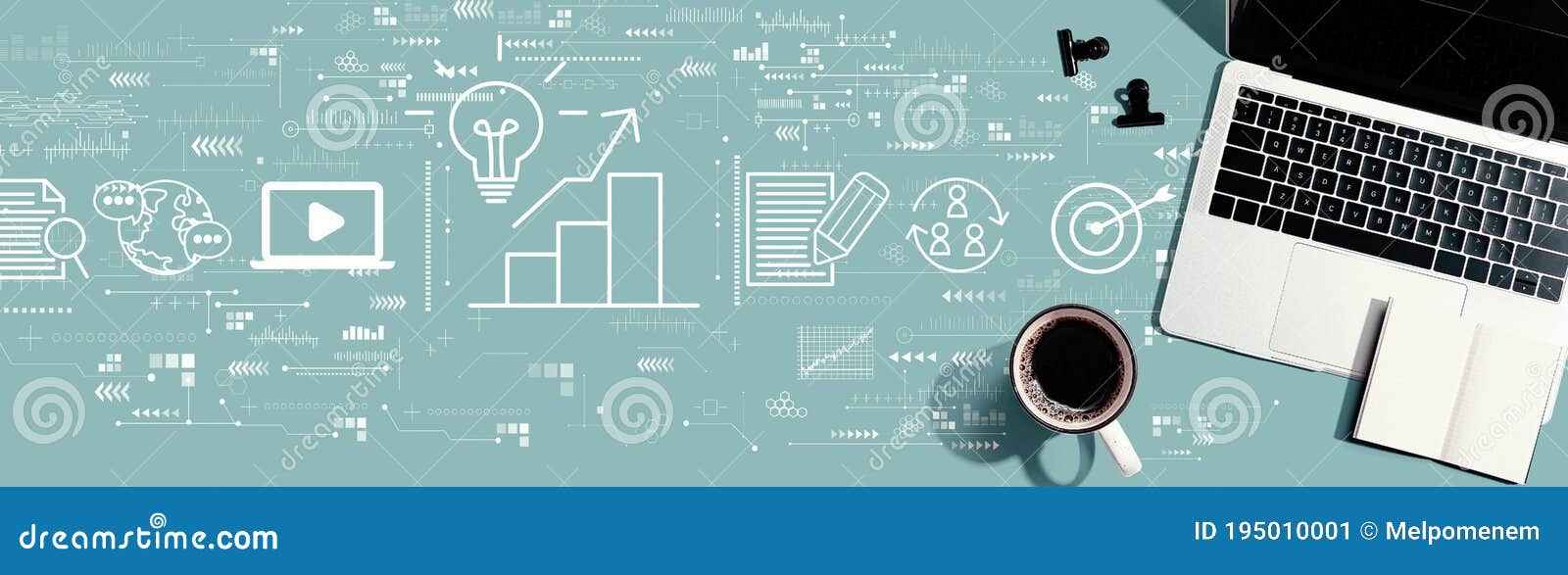 Content Marketing Concept with a Laptop Computer Stock Image - Image of ...