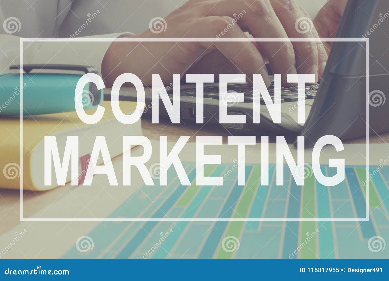 Content Marketing Concept. Marketer at Work. Stock Image - Image of ...