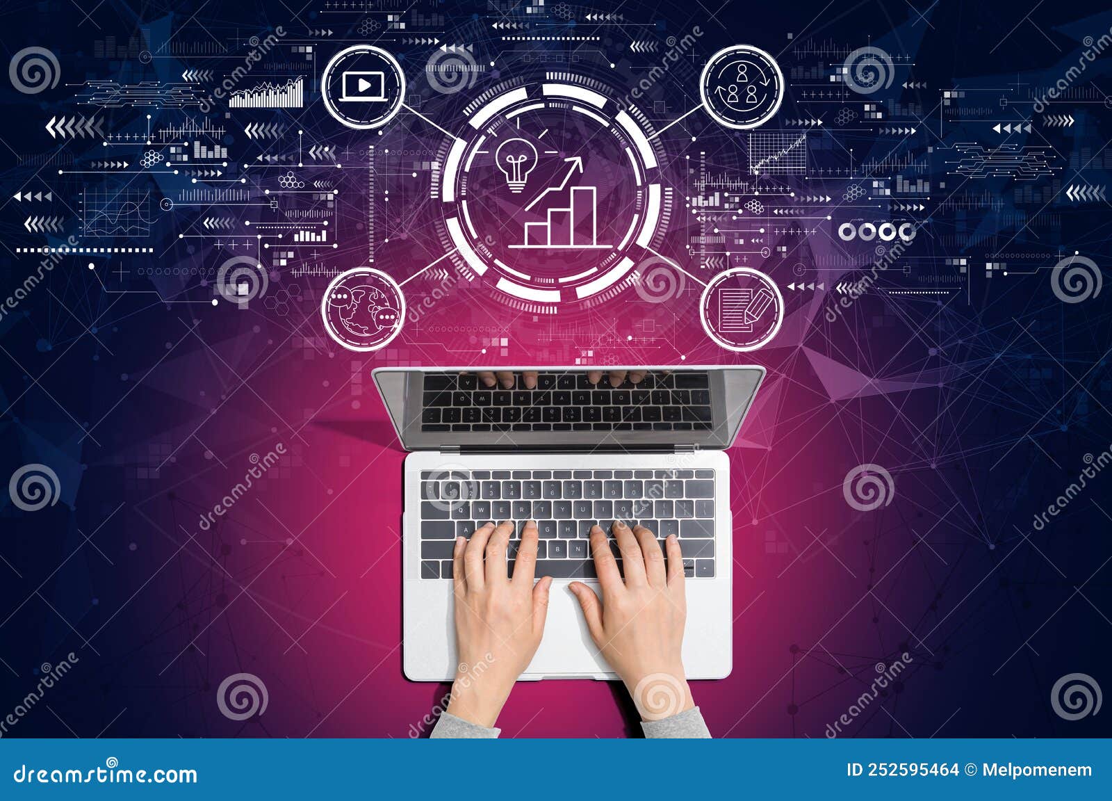 Content Marketing Concept with Person Using Laptop Stock Photo - Image ...