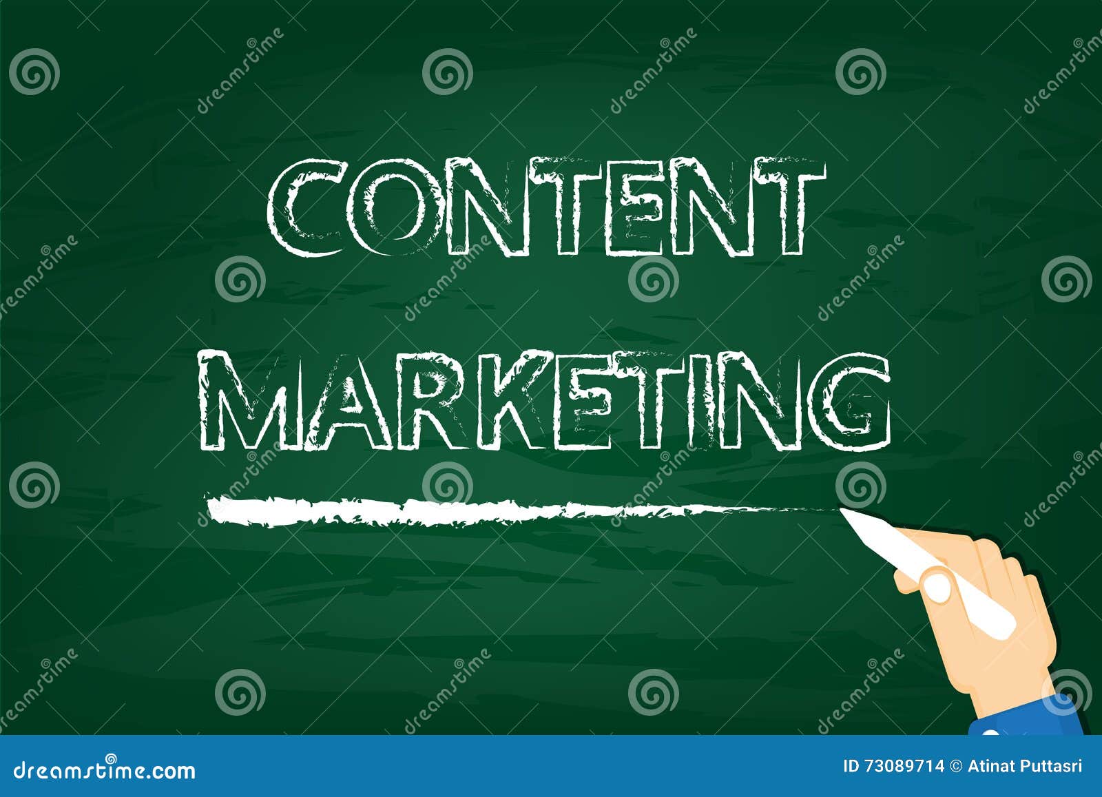 Content Marketing on Green Board. Stock Vector - Illustration of green ...