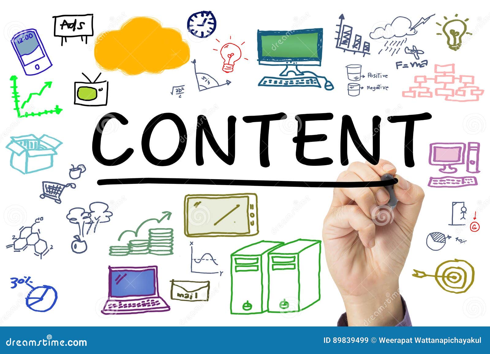 Content Marketing stock illustration. Illustration of educate - 89839499